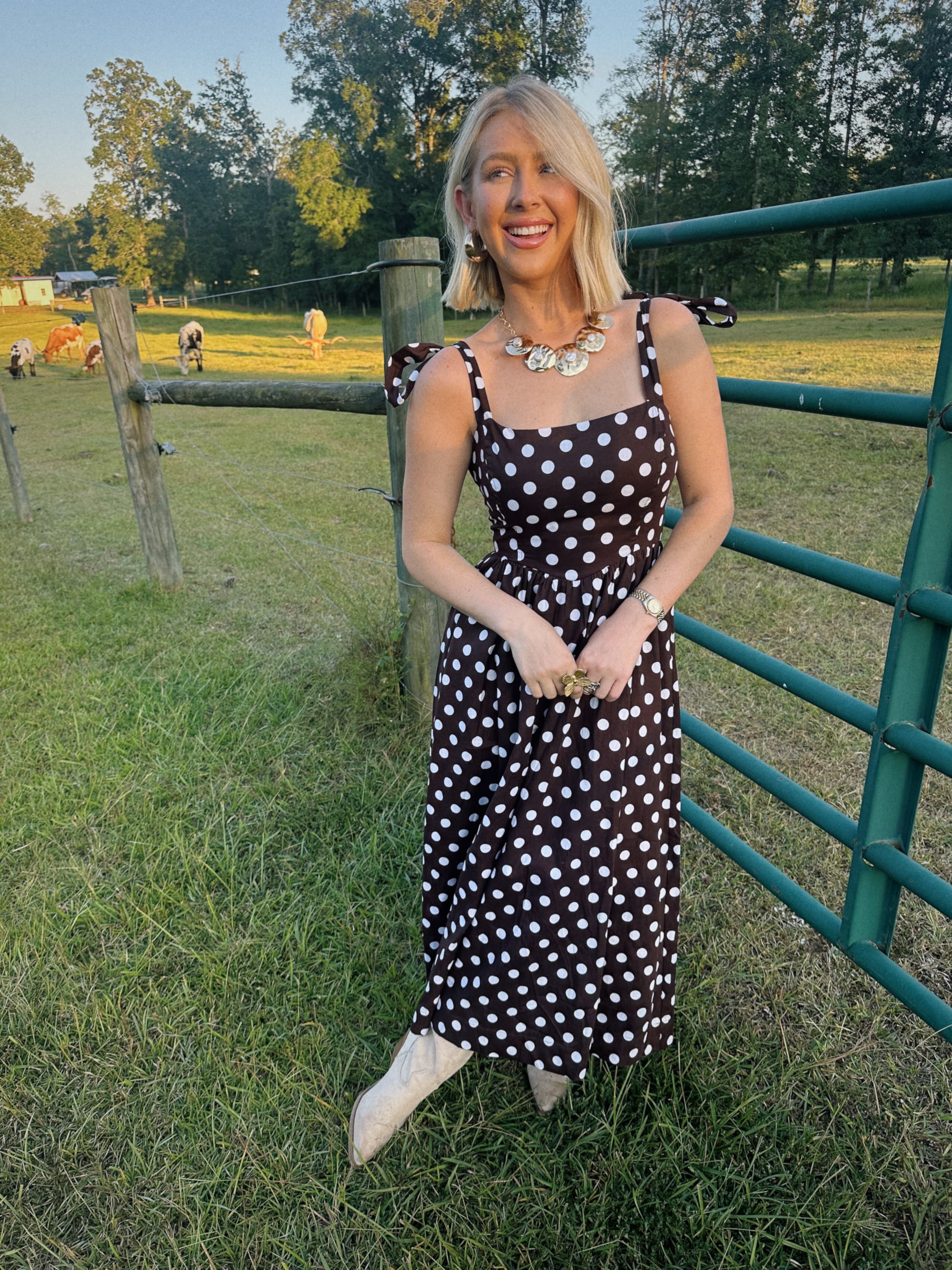 Polka Dot Midi - Brown – Fashionably Fitted by Trin